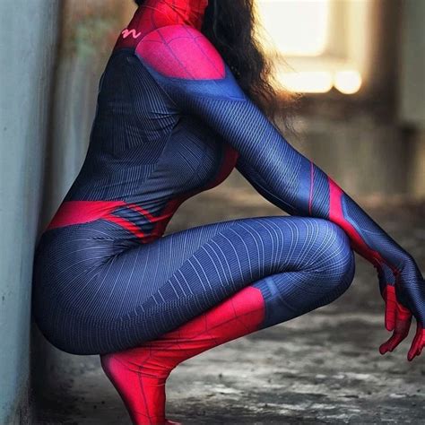Sexy Spiderman Superhero Costume For Women D Printing Jumpsuit