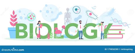 Biology School Subject Typographic Header Concept Scientist Exploring