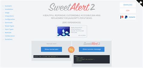 Site Organization And Navigation Issue Sweetalert Sweetalert Github Io Github