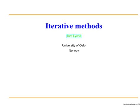 Iterative Methods Solving Linear Systems