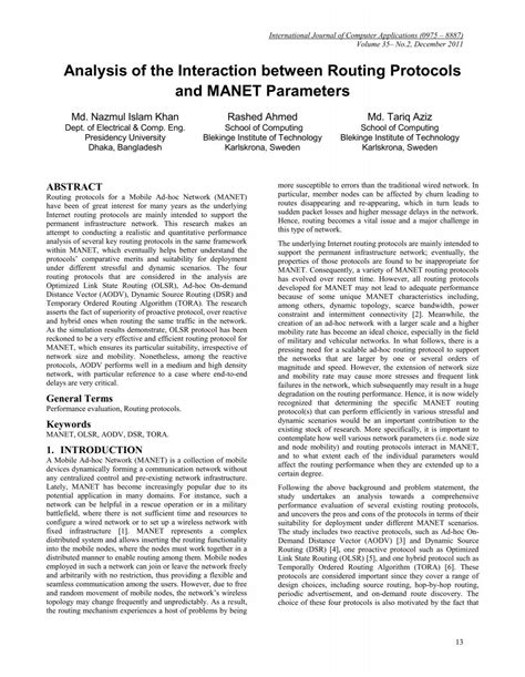 Analysis Of The Interaction Between Routing Protocols And Manet