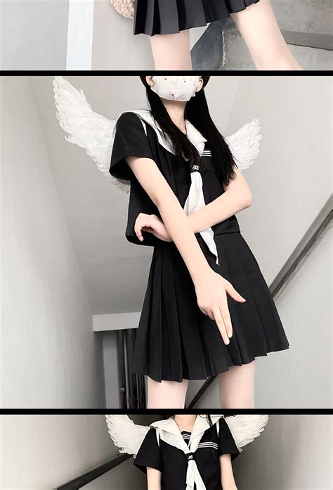 现货批发 白领黑三本水手服春秋jk制服长袖套装海军领学院风班服 阿里巴巴
