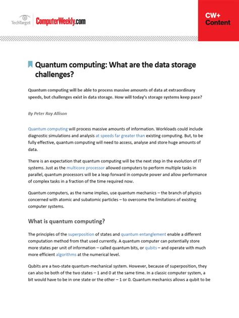 Cw Article Quantum Computing Challenges Pdf Quantum Computing Computing