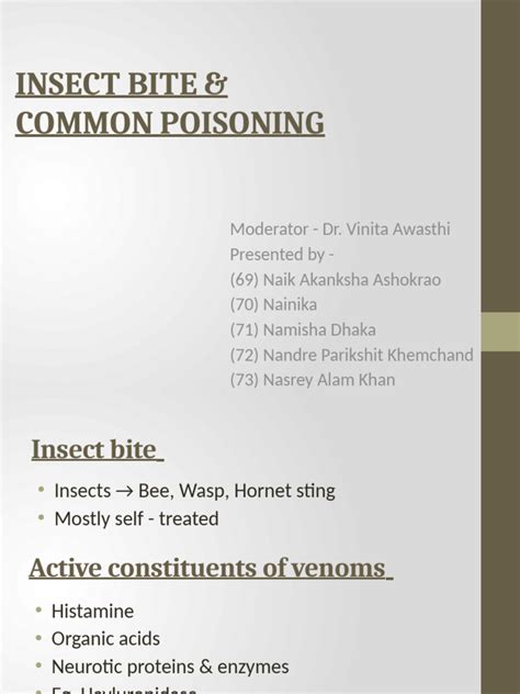 Insect Bite Ppt Pdf Medical Specialties