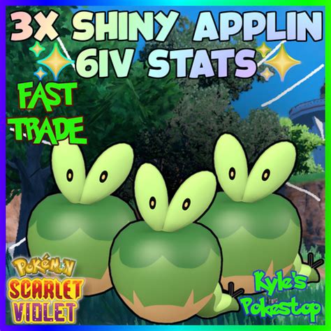 6iv Shiny 3x Applin Pokemon Scarlet And Violet Evd 3 Pack Ebay