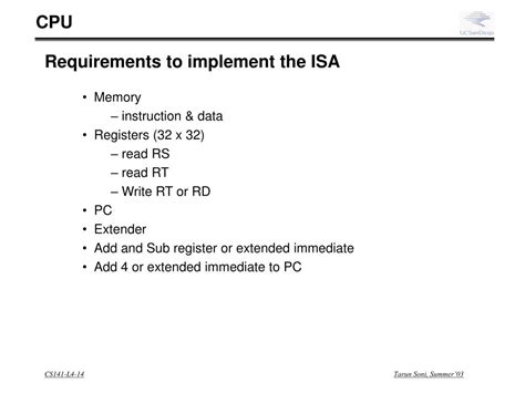 Ppt Building A Single Cycle Cpu Design And Implementation From