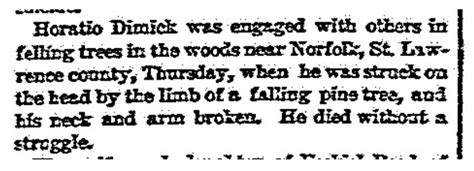 Death Of Horatio Dimick