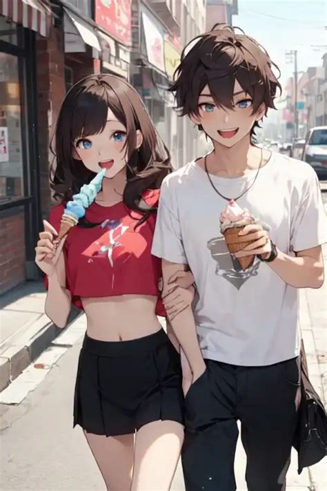 Anime Couples Walking Together