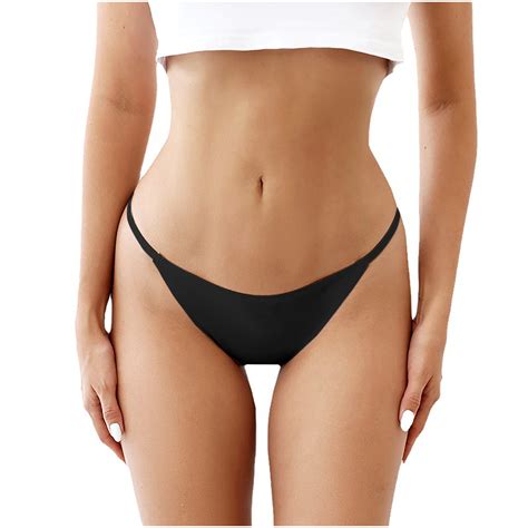 Shomport String Thong Panties For Women Low Waisted Seamless T Back Briefs Stretchy Comfortable