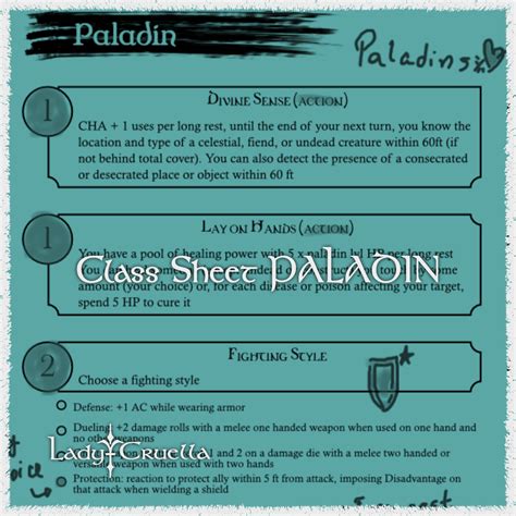 Lady Cruella Rpg Im Making Some Class Sheets For Dnd 5e For You To