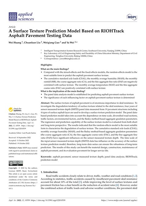 Pdf A Surface Texture Prediction Model Based On Riohtrack Asphalt