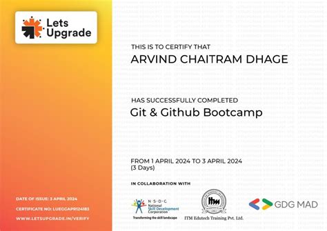Git Github Certification Techskills Softwaredevelopment Arvind