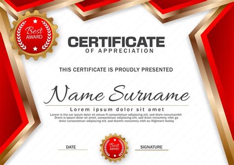 Premium Vector Certificate Layout Design Template