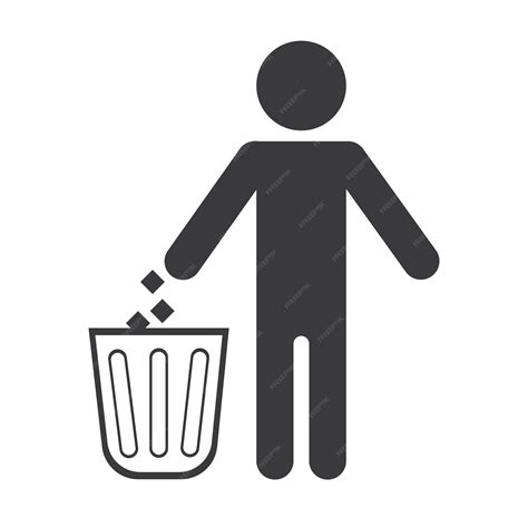 Tirar Basura A La Basura Vector Premium