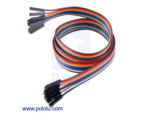 Pololu Ribbon Cable Premium Jumper Wires 10 Color F F 24 60 Cm