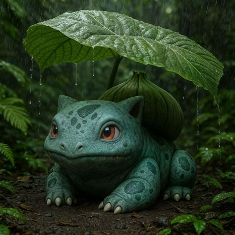 Grass Type Grin Type Detailed Cgi Bulbasaur Relaxing In Ju