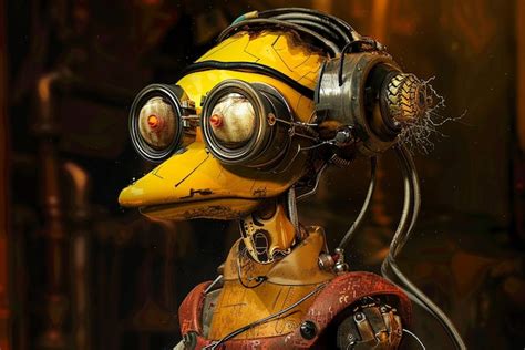 Cyborg Mona Lisa Simpson Max Ernst Style Premium Ai Generated Image