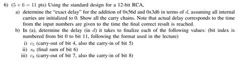 6 5 6 11pts Using The Standard Design For A 12 Chegg Com