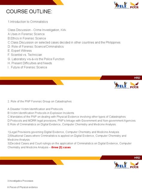 Course Outline Pdf Forensic Science Microscopy