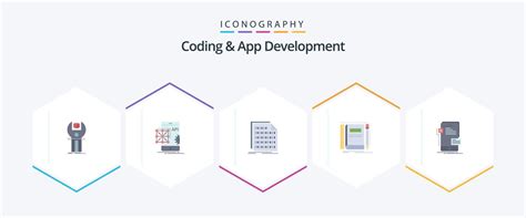 Coding And App Development 25 Flat Icon Pack Including Notepad Book Development Document