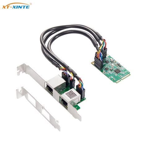 Xt Xinte Mini Pcie To Dual Port Gigabit Network Card Rtl8111h Chip 1000mbps 2 Port Rj45 Lan Card