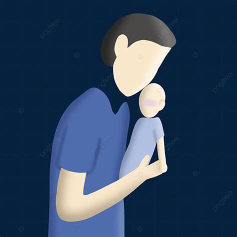갓난 아기와 아버지 일러스트 아버지의 날 아빠와 아기 아버지와 아기 Png 일러스트 및 Psd 이미지 무료 다운로드 Pngtree
