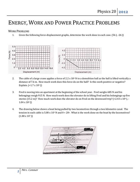 Work Energy And Power Practice Problems