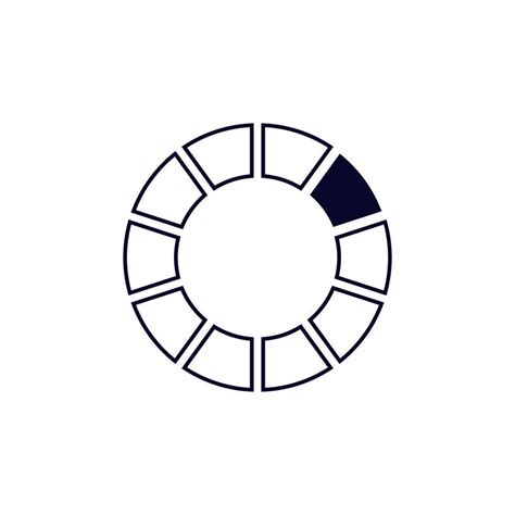 Circular Loading Icon With Segmented Sections And Progress Indicator In Monochrome Design