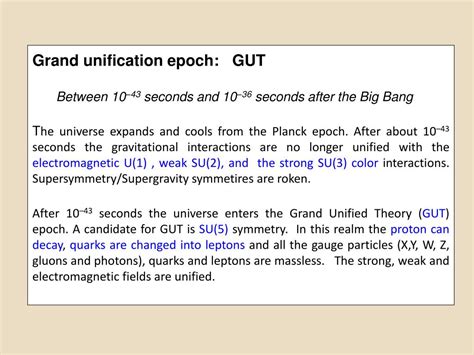 Ppt Grand Unified Theory Running Coupling Constants And The Story Of Our Universe Powerpoint