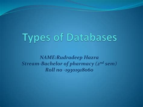 Types Of Databasespptx Databases Computer Software And Applications