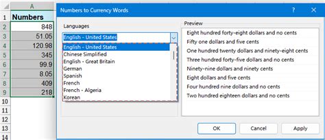 How To Quickly Convert Numbers To English Words In Excel