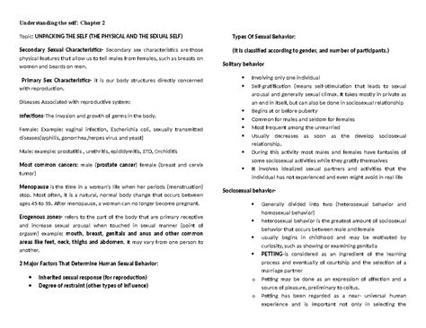 Understanding The Self Chapter 2 Understanding The Self Chapter 2 Topic UNPACKING THE SELF