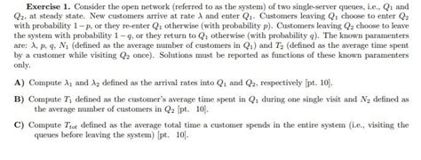Solved Exercise 1 Consider The Open Network Referred To As
