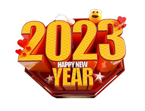 Happy New Year 2023 And Christmas With 3d Render Label 16588913 Png