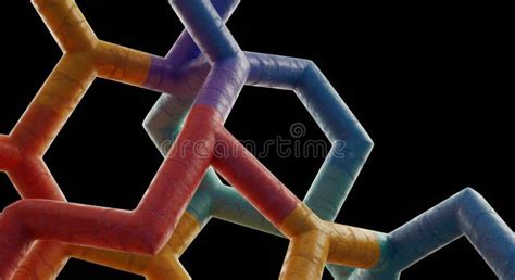 Molecular Structure Hexagonal Lattice Abstract Science 3d Render Colorful Stock Illustration