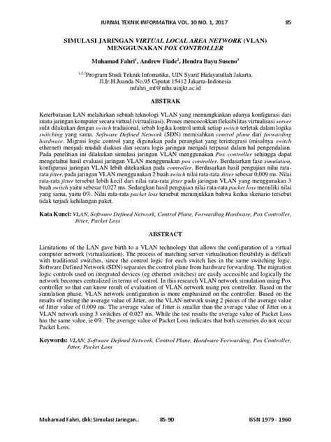Simulasi Jaringan Virtual Local Area Network Vlan Pdf