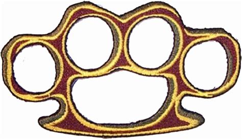 Brass Knuckles 4 Inch Patch Novelty Embroidered Biker