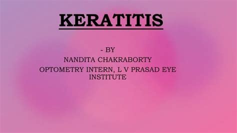 Keratitis And Its Management Pptx