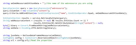 Storing And Reading Json Configuration Data Using Web Resource Dynamics For Crm