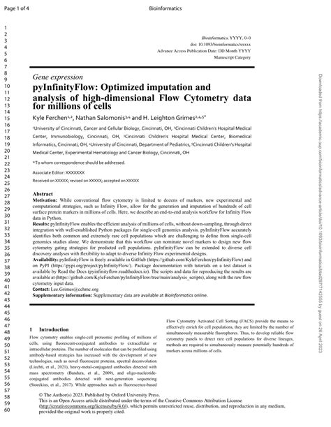 Pdf Pyinfinityflow Optimized Imputation And Analysis Of High Dimensional Flow Cytometry Data