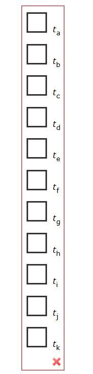 Solved Identify The Time Or Times Ta Tb Tc Etc At Chegg Com