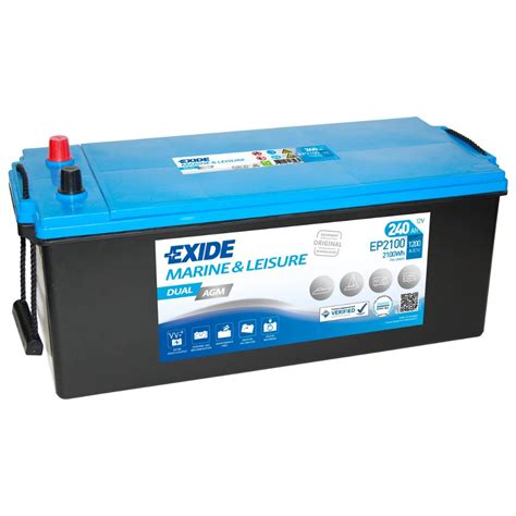 Akumulator Exide Marineandleisure Dual Agm 12v 240ah 1200a L Ep2100