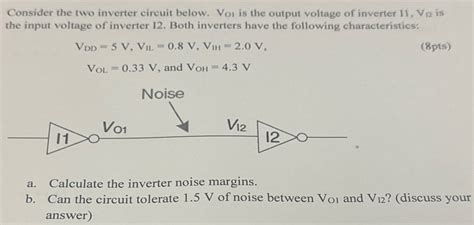 Consider The Two Inverter Circuit Below V01 Is The Output Voltage Of