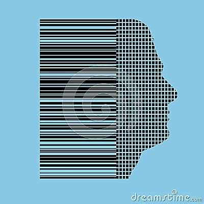 Human Barcode Profile Stock Photos Image