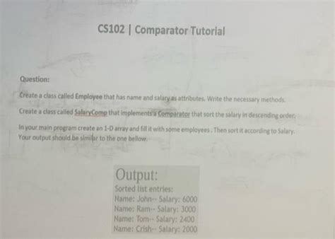 Solved Question Create A Class Called Employee That Has