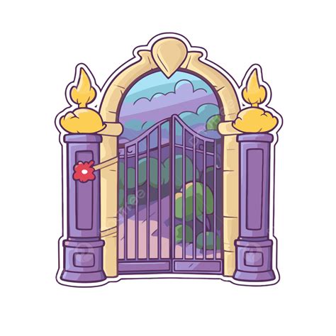 白色背景上門的卡通圖標 向量 大门 貼紙 卡通片向量圖案素材免費下載，png，eps和ai素材下載 Pngtree