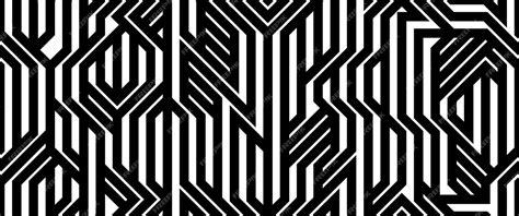 Premium Vector Tech Style Seamless Linear Pattern Vector Monochrome