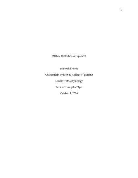 Cj Sim Reflection Assignment Cj Sim Reflection Assignment Marayah