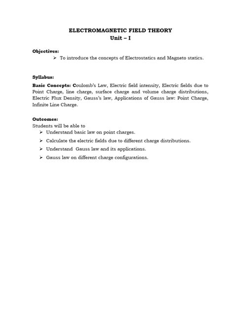 2 1 Electromagnetic Field Theory Pdf Magnetic Field Capacitance