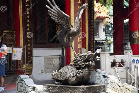 Dragon Tortoise And Vermilion Bird Statues Four Celestial Animals Of